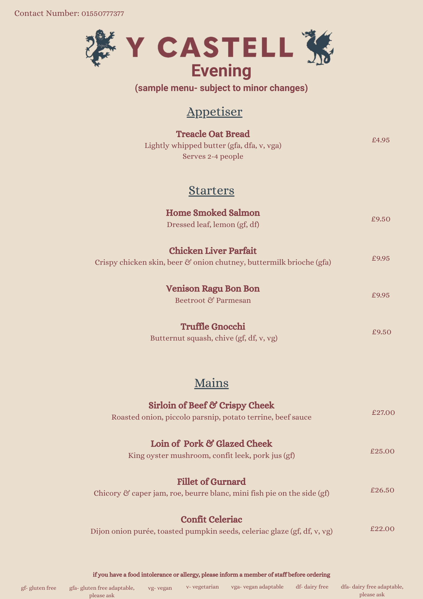 Explore Menus at Y Castell – Fine Dining in Llangadog